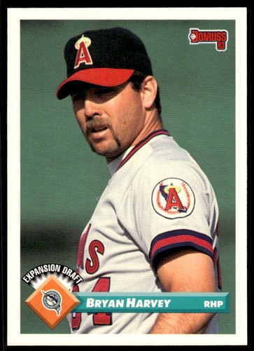 1993 Donruss Baseball Card Bryan Harvey Florida Marlins #728 | eBay