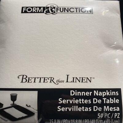50-CT Form &Function Better than Linen Dinner Napkins, White 15" x 15 ...