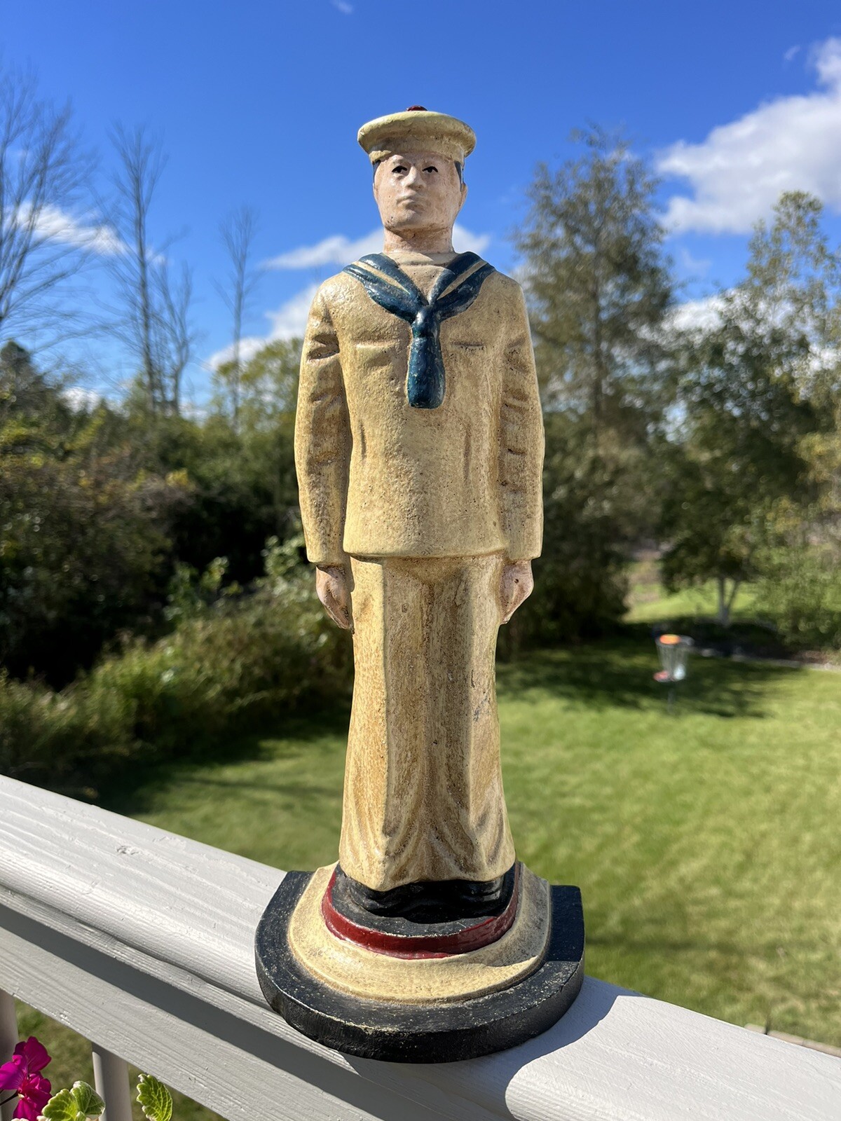 Vintage LITTCO 13 1/2" TALL CAST IRON SAILOR DOORSTOP 8 LBS Original ...