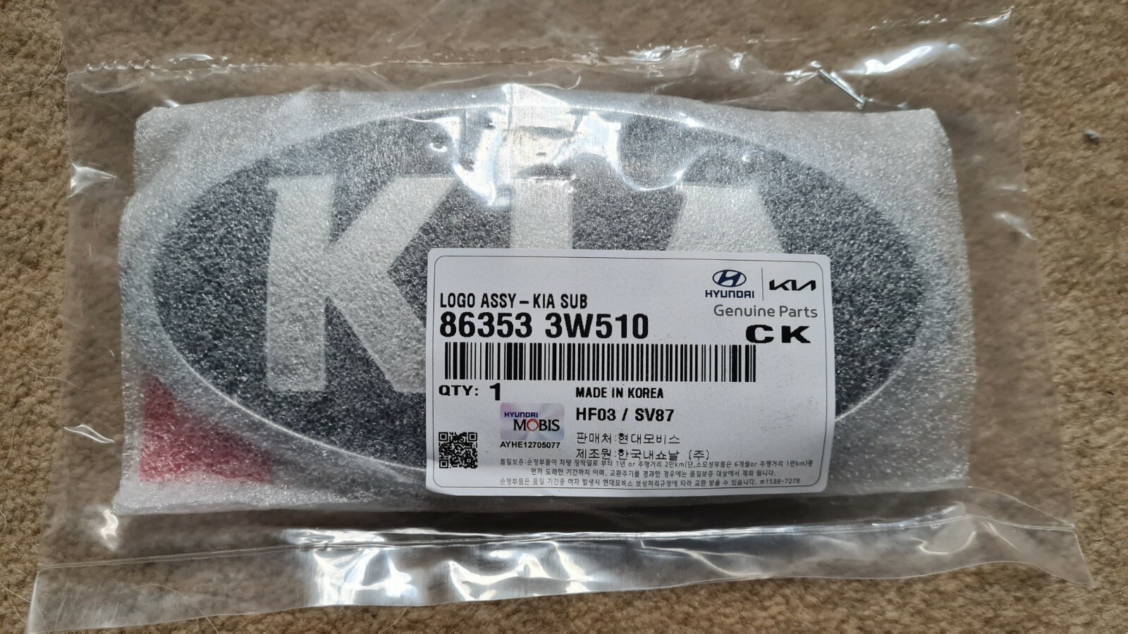 Genuine Kia Carnival ,Sportage 86353 3W500 Front Emblem Badge | eBay