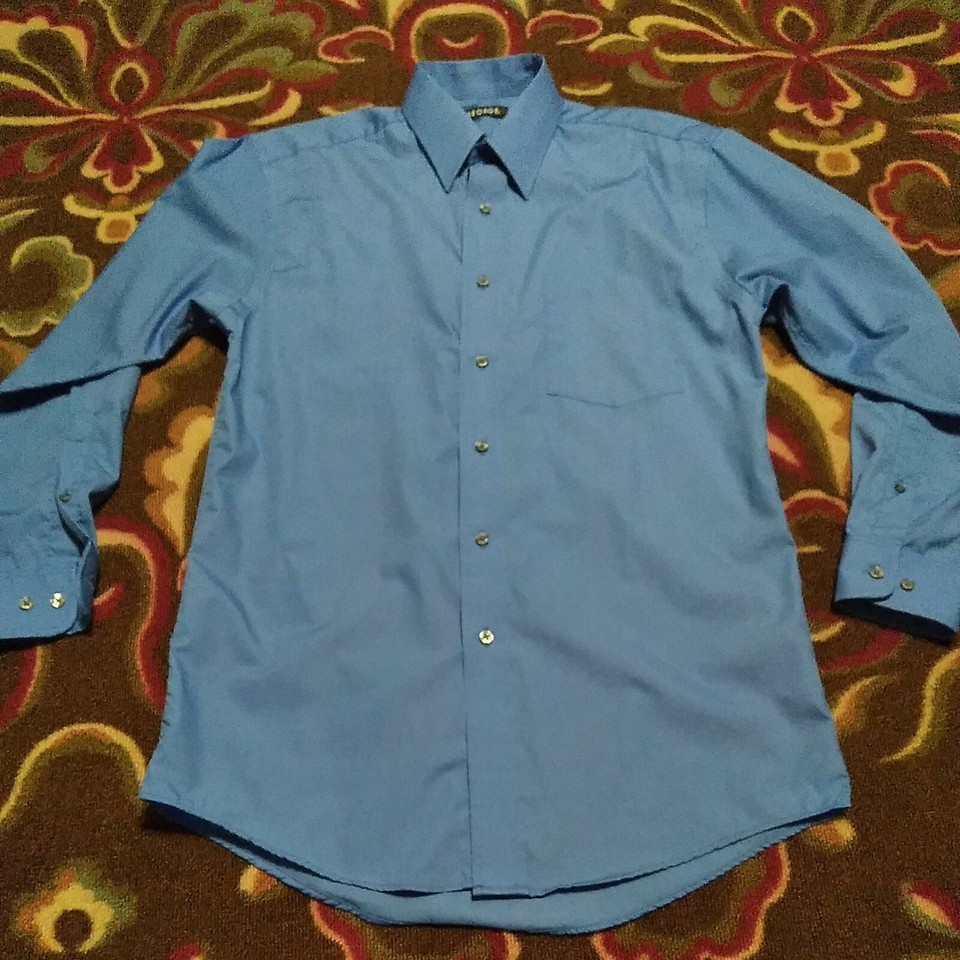 George Collared Mens Long Sleeve Button Down Blue Size Small Dress ...