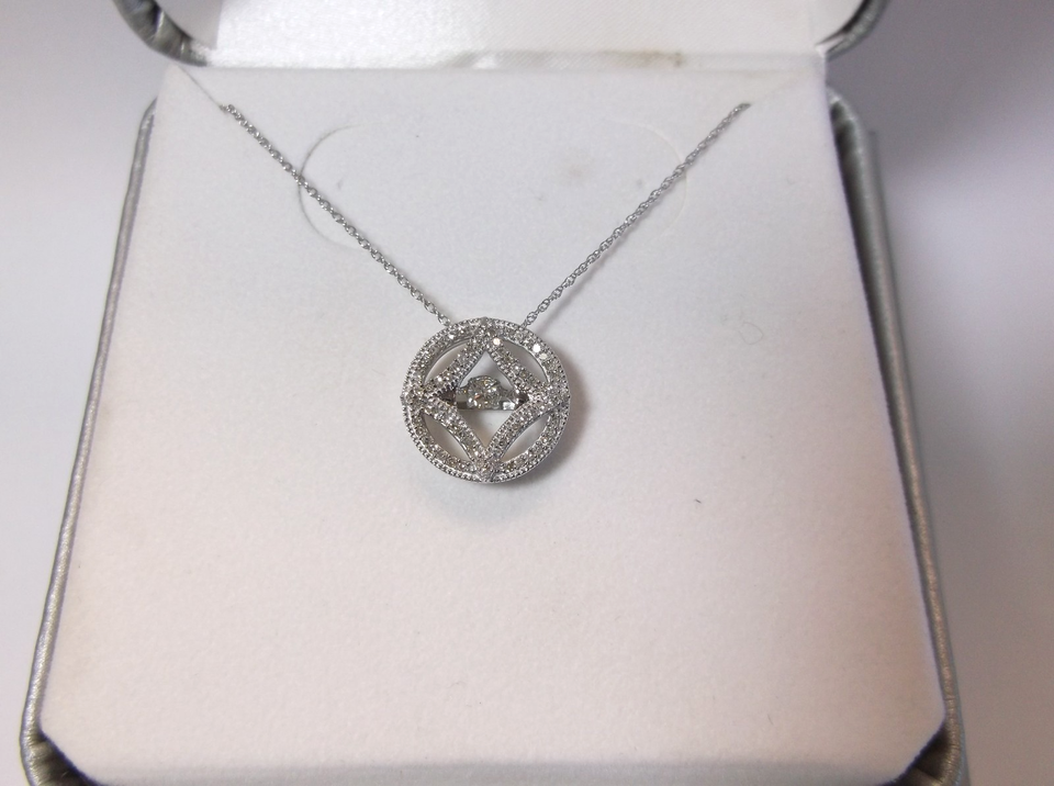 jcp ~10K White Gold & Diamond 1/4 CTTW Love in Motion Pendant w/18" 10K ...