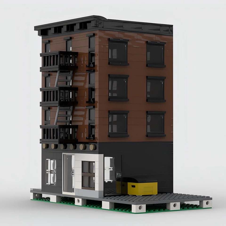 Street View Model MOC Building Bricks New York Apartment House Modular ...
