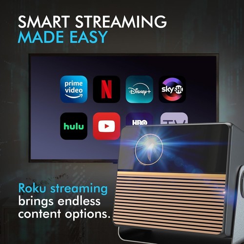 RCA 1080P Smart Streaming Projector w/ Roku Express Streaming Device ...