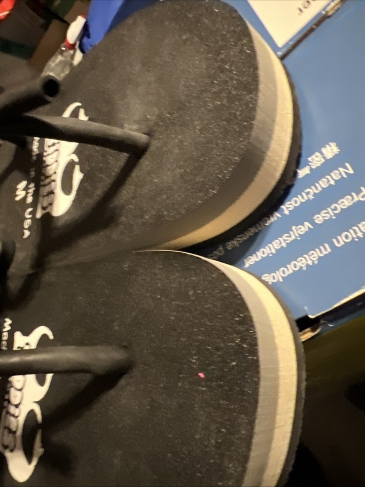 TIDDIES Men's M Size Black & Gray Sandals Made in USA 80s Retro Style ...