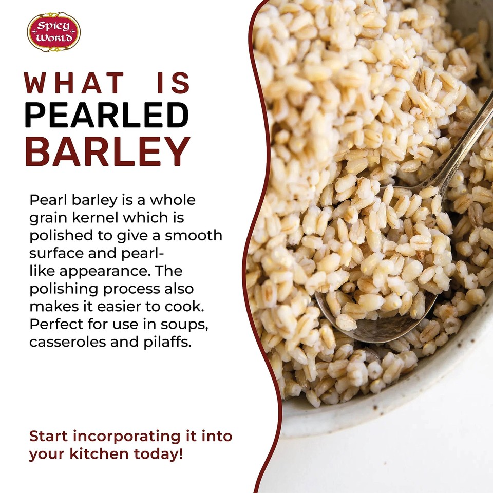 Pearl Barley (Whole) Grain 4 LB Jumbo Bag - USA Grown (64oz) - All ...