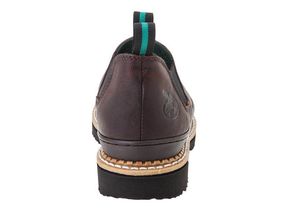 Georgia Mens Soggy Brown Leather Romeo Work Loafers Slip-On Boots | eBay