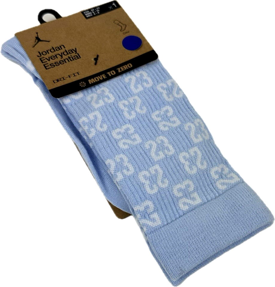 Nike Jordan Adult Blue Crew Polyester Dri Fit Everyday Essential Socks ...