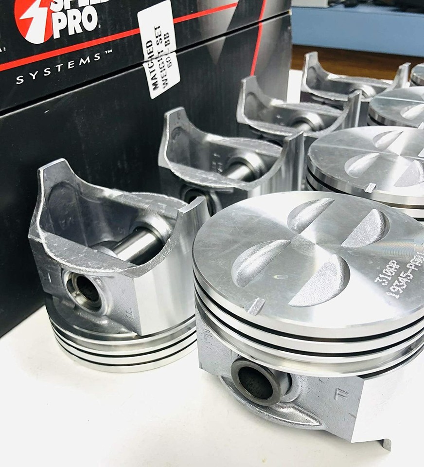 SEALED POWER Cast Flat Top 4-relief Pistons Set/8 for Chevy SB 327 .030 ...