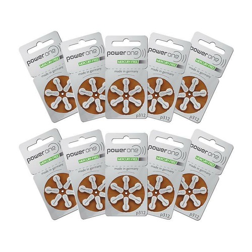 PowerOne Hearing Aid Batteries PR41, p312, SIZE 312 (30 - 120 Batteries ...