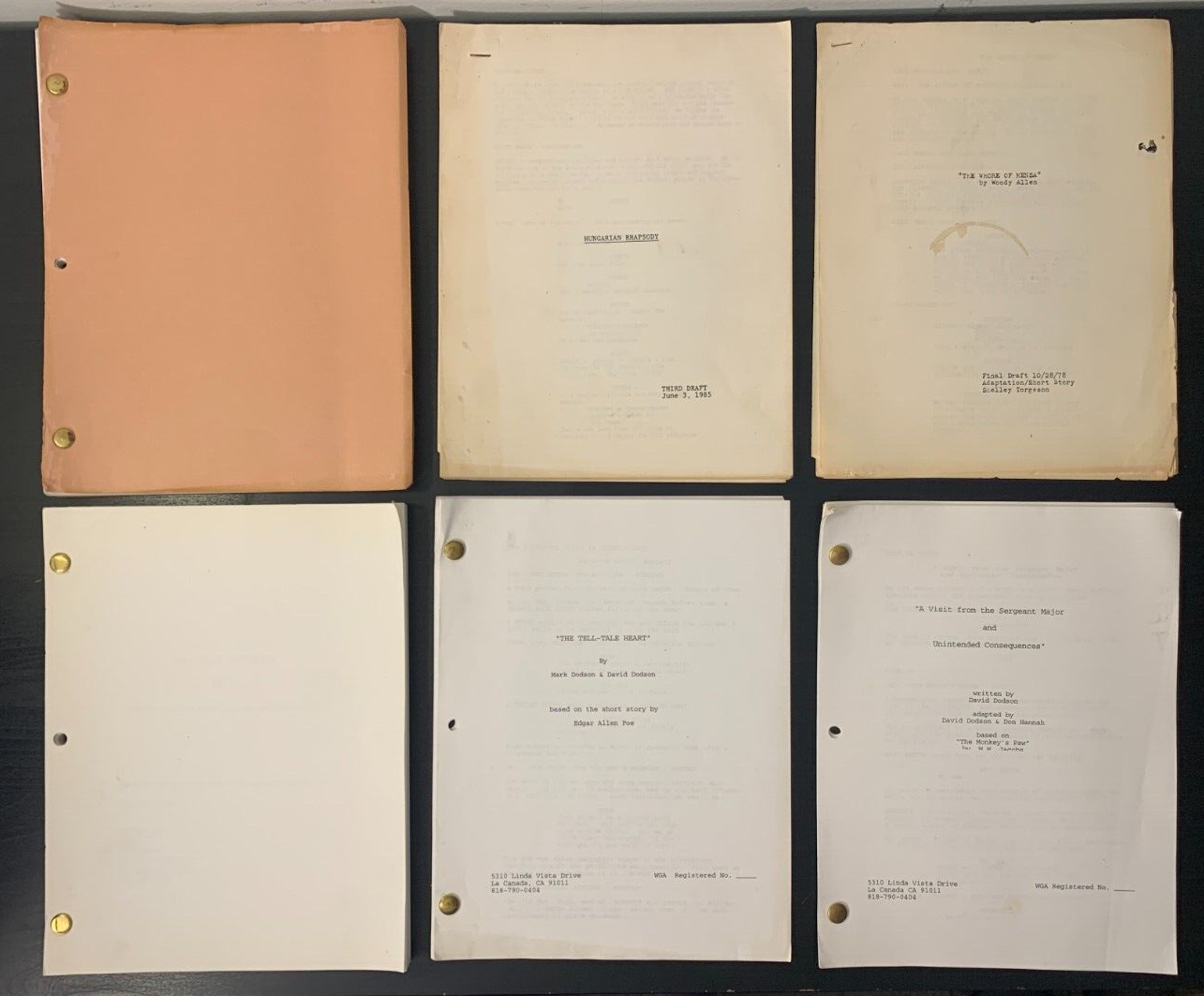 (6) Six Unproduced Original Independent Film Screenplays 70s-2000s ...