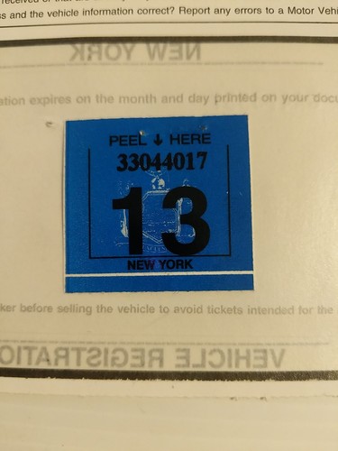 Genuine New York State Registration Sticker 2013 Expired | eBay
