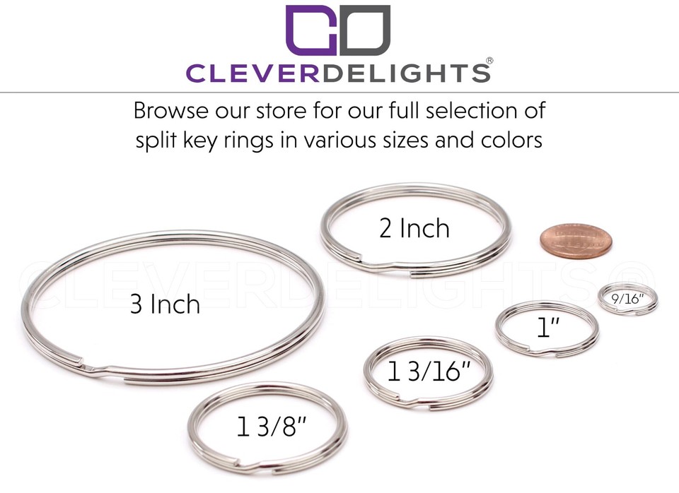 10 Pack - 3" Key Rings - Heavy Duty Large Split Key Ring - 3 Inch ...