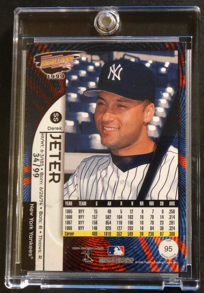 DEREK JETER 1999 PACIFIC REVOLUTION SHADOW SERIES FOIL #95 YANKEES 34/ ...