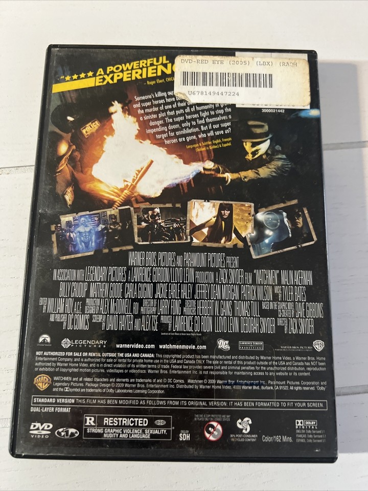Watchmen (DVD, 2009). Very Good 883929057771 | eBay