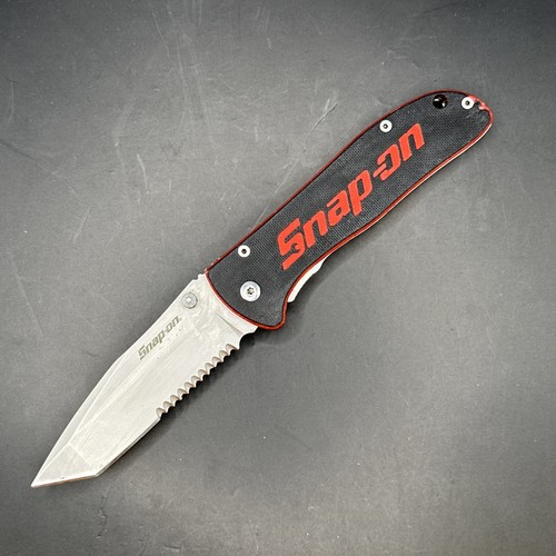 Snap-On 871186 Single Blade Folding Pocket Knife Tanto Partial Serrated ...