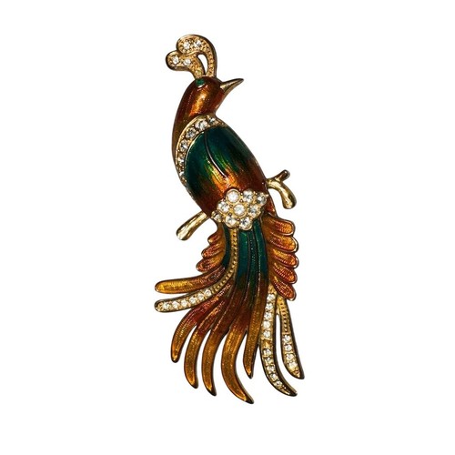 Vintage Ruby Lane Bird of Paradise Brooch Pin Multicolor Rhinestones ...
