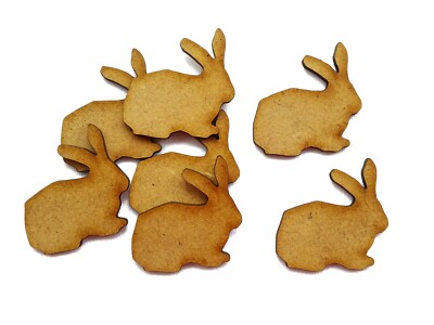WOODEN MDF SHAPES RABBIT HARE BUNNY ORNAMENT LASER CUT EMBELLISHMENT ...