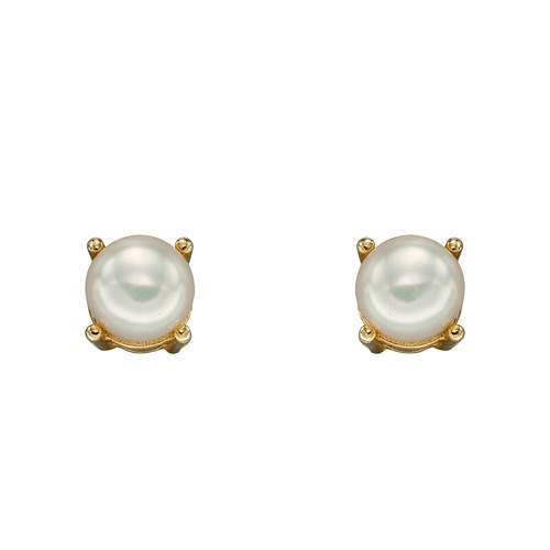 Natural Pearl June Stud Earrings 9ct Yellow Gold 375 Hallmark British ...