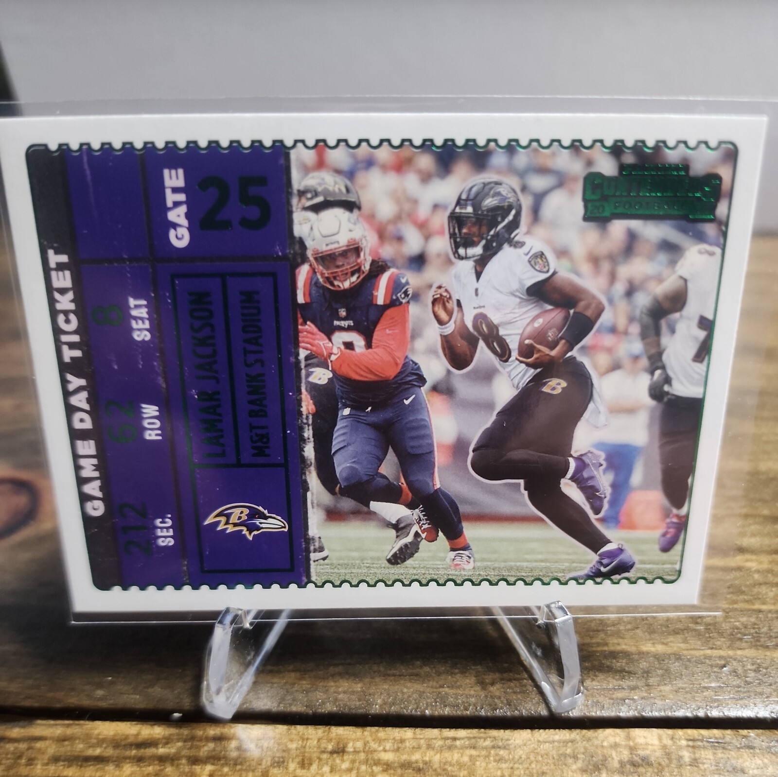 2022 Panini Contenders Football Gameday Ticket Lamar Jackson (Green) # ...