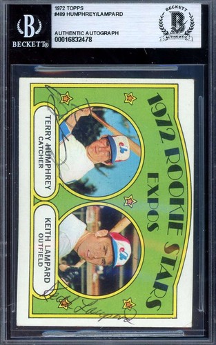Terry Humphrey Keith Lampard Beckett BAS Signed 1972 Topps Rookie Stars ...