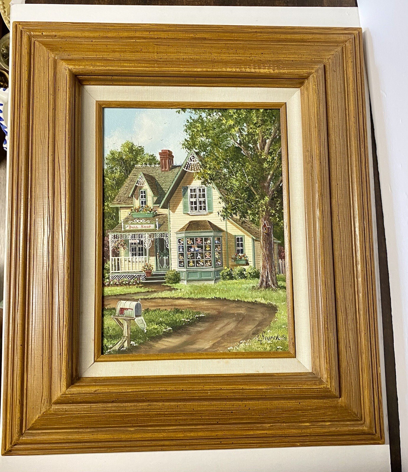 Vintage Carl & Deleta Siurek Doll Shop Mailbox Framed Oil Canvas ...