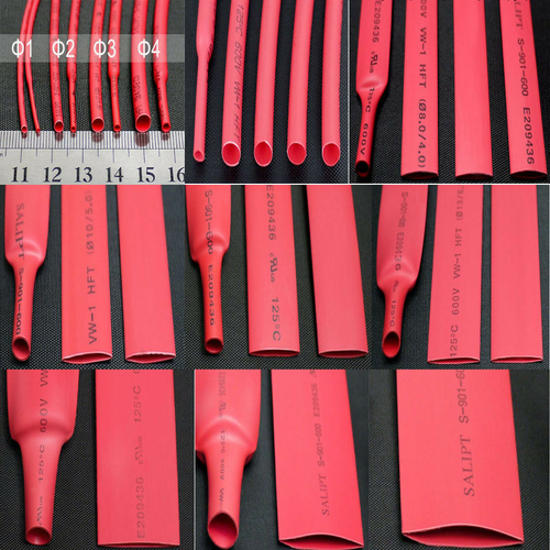 0.6mm-50mm 2:1 Red Heat Shrink Shrinkable Tube Tubing Heatshrink Wire ...