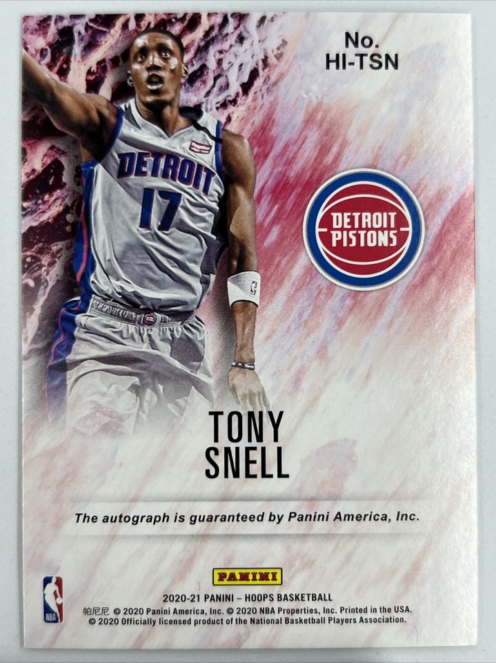 Tony Snell 2020-21 Panini NBA Hoops Hoops Ink Auto Detroit Pistons | eBay