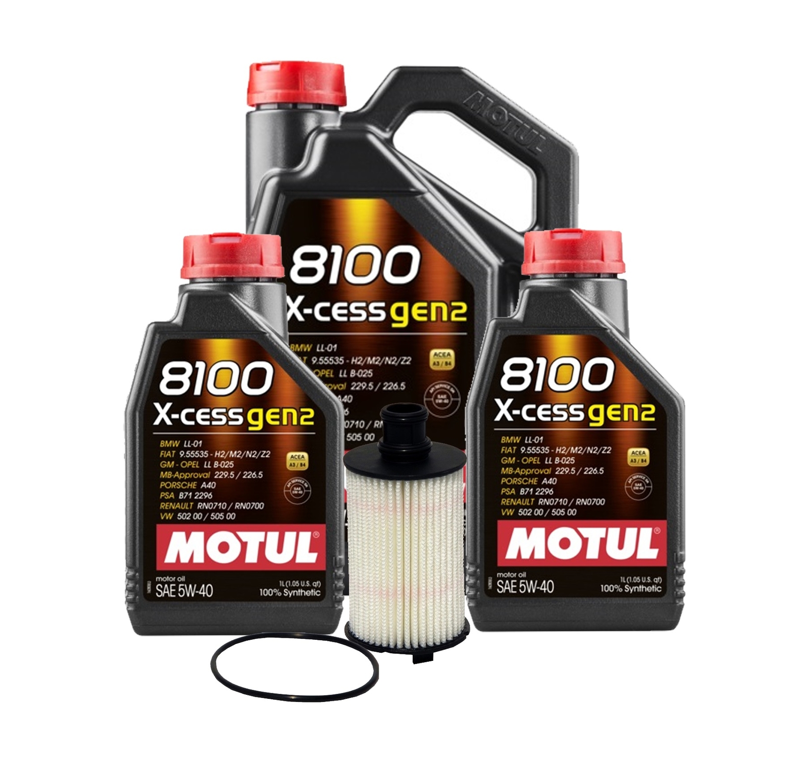 7L Motul 8100 X-CESS GEN2 5W-40 Wix Filter Motor Oil Change Kit API SN ...