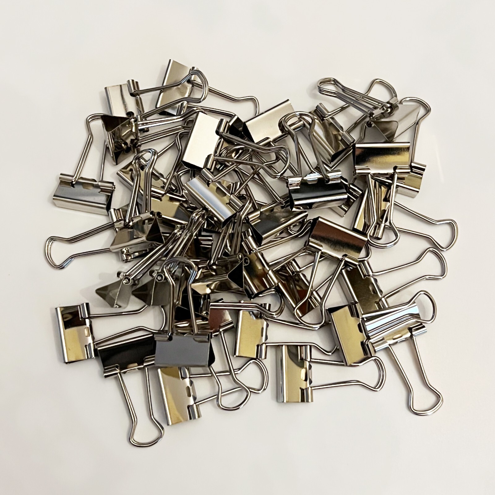Small Binder Clips, Silver, Horizontal width 3/4INCH, Small Metal Paper ...