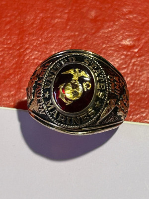USMC Marine Corps Men's Ring Gold 18k Electro plate EGA Size 13 | eBay