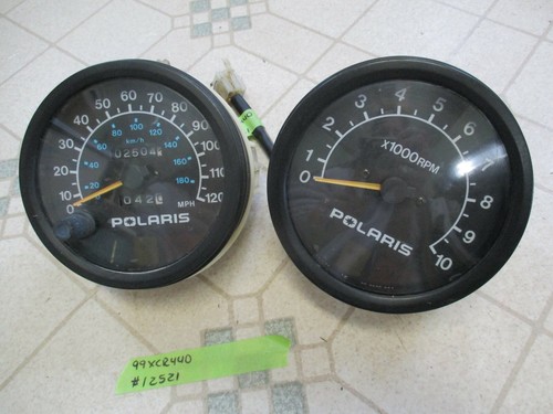 99 Polaris XCR SP 440 Snowmobile Speedometer & Tach RPM MPH Gauges Red ...