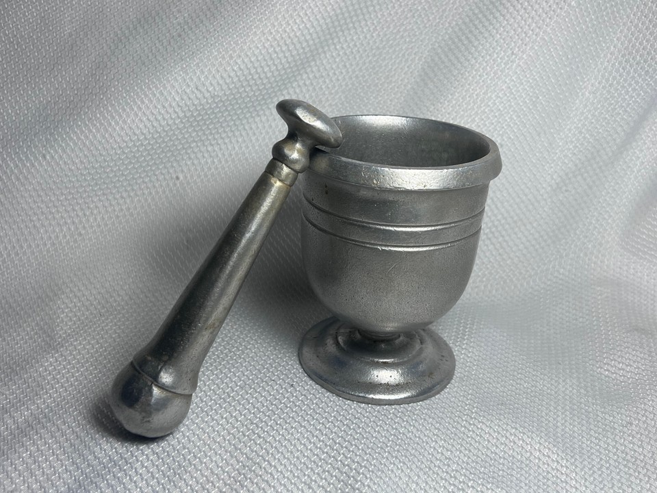 Cast Aluminum Mortar & Pestle Apothecary Pharmacy Grinder Cocktail Herb ...