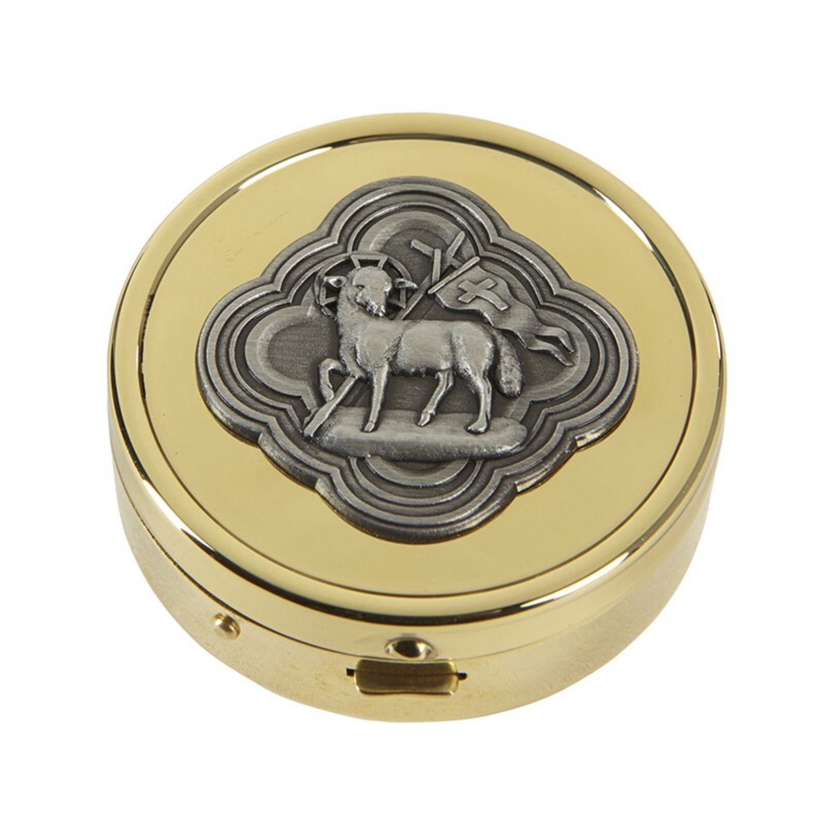 N.G. 24kt Gold Plated Agnus Dei Catholic Host Pyx for Church Supplies ...