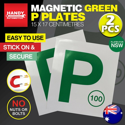 NSW Magnetic Green P Plates Handy Hardware 2 Pack | eBay Australia