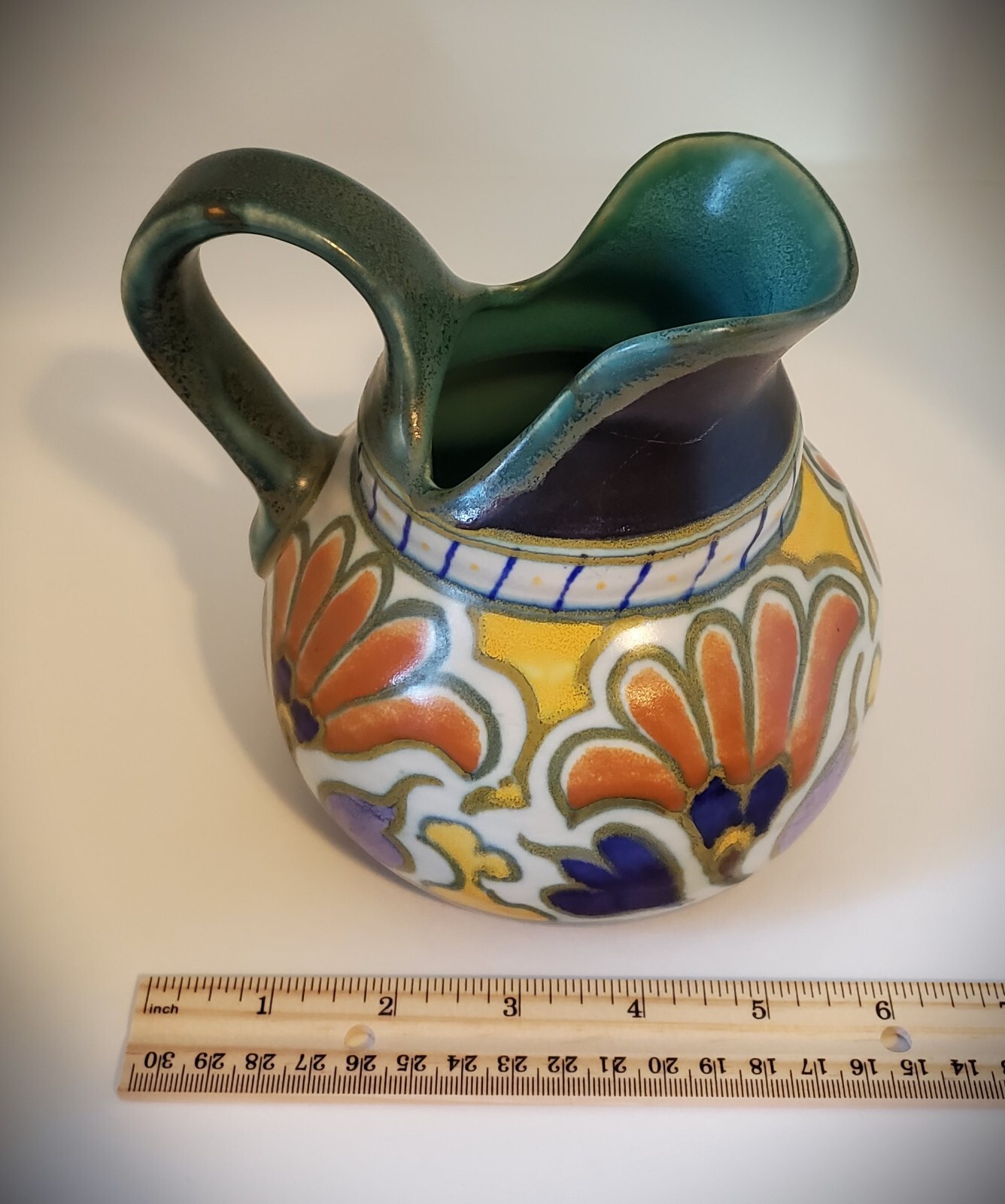 Vintage Gouda Zuid Metz Royal Holland Art Pottery Pitcher 1950s Folk ...