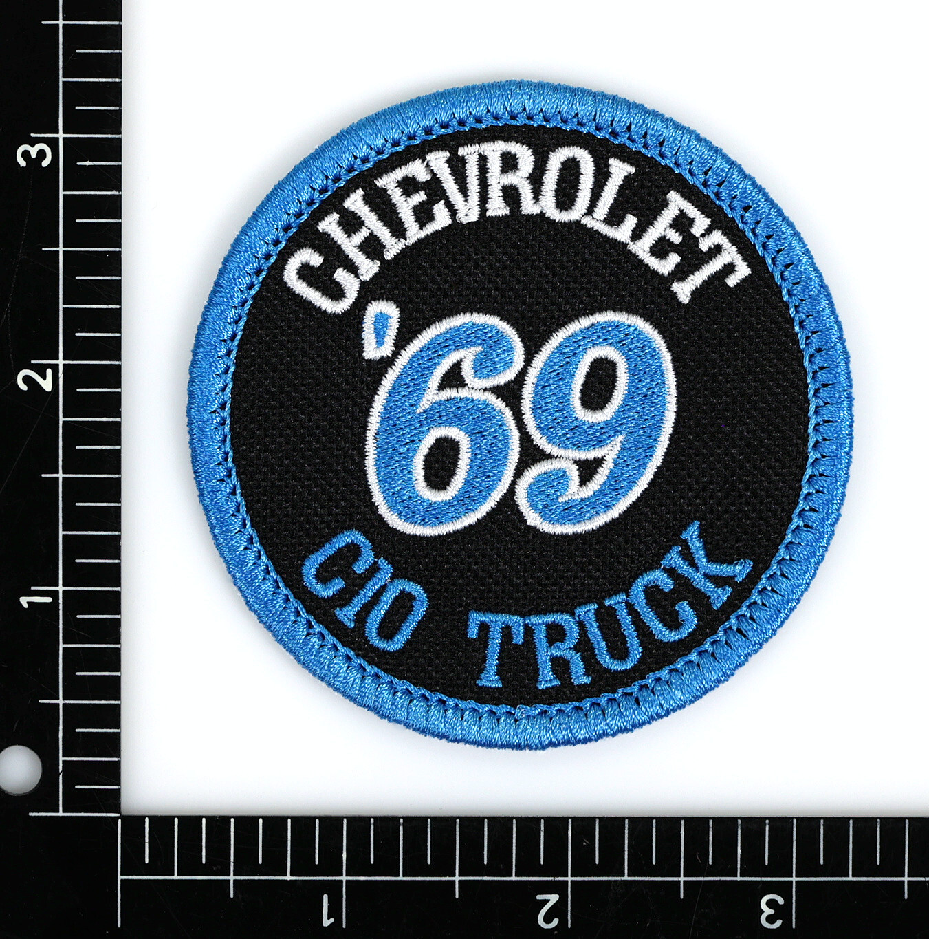 1969 Chevrolet C10 Truck Embroidered Patch Black/Aqua Iron-On Sew-On ...