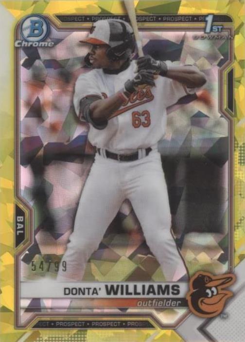 2021 Bowman Chrome Draft Sapphire Edition - Donta' Williams #BDC-90 ...
