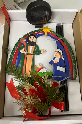 2 pcs Nativity Scene, Outdoor Solar Christmas Yard Decorations | eBay