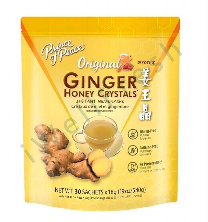 Ginger Honey Crystals, Original, Ginger Tea Herbal Tea 30 Sachets (3 ...