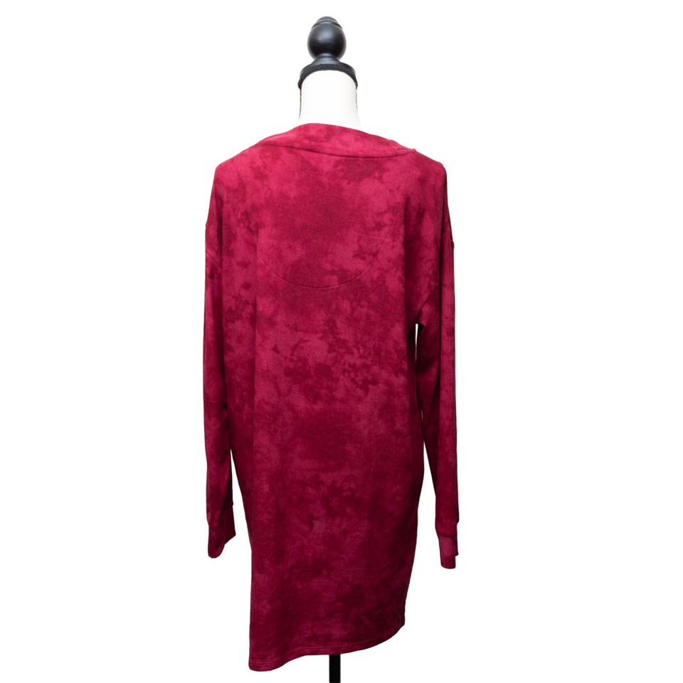 Jenni Size 2X Womens Super Soft Sleep Shirt Red Long Sleeve V-Neck ...