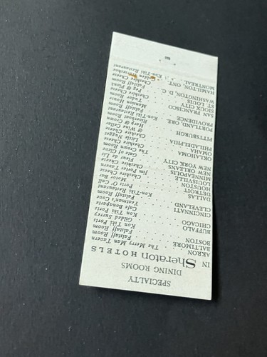 Vintage Michigan Matchbook “Sheraton Cadillac Hotel - Motor Bar ...