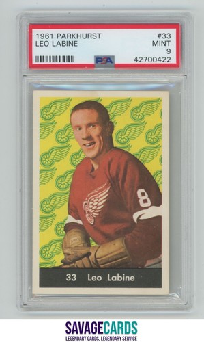 1961-62 Parkhurst Leo Labine PSA 9 #33 Detroit Red Wings | eBay