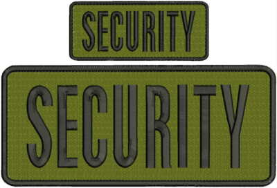 Security embroidery patch 4X10 and 2.x5 hook OD GREEN fabric | eBay