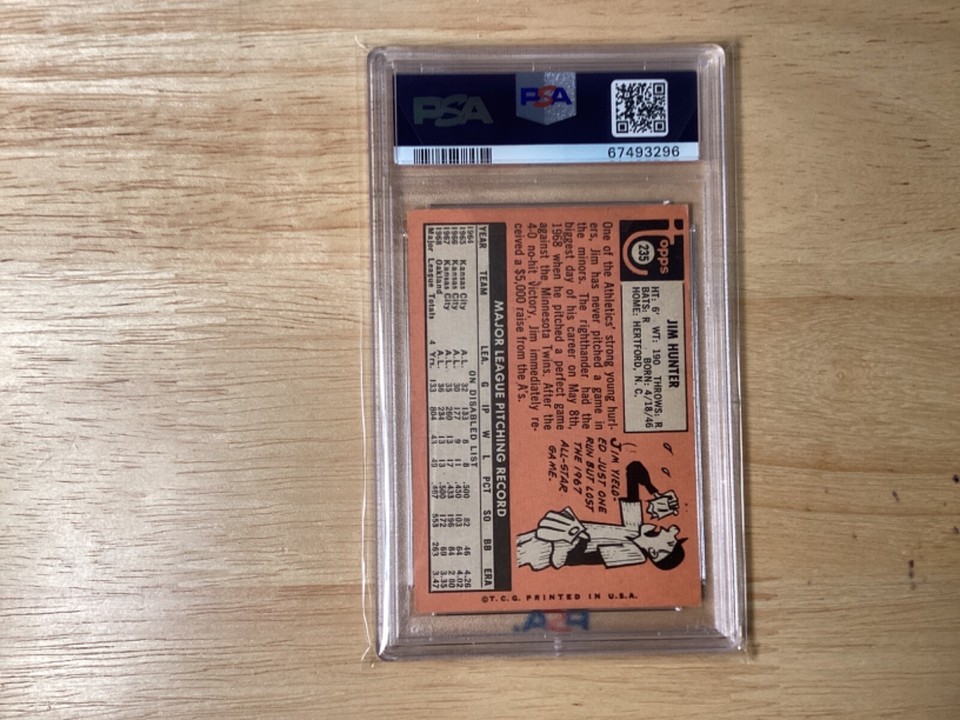 1969 Topps - #235 Catfish Hunter - PSA 4 | eBay