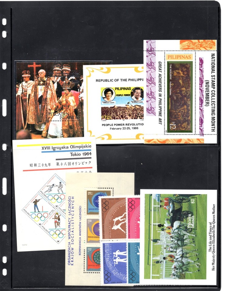 WORLDWIDE SOUVENIR SHEETS 1950-1990S COLLECTION MANY TOPICS 79 SOUVENIR ...