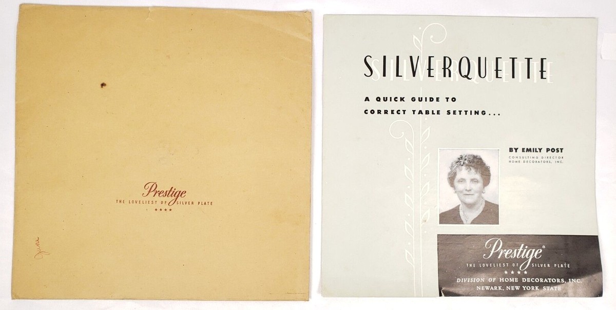 Table Setting Emily Post 1944 Silverquette By Emily Post A Quick Guide