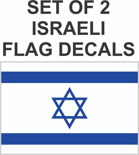 SET Of 2 Israeli Flag Sticker Decal Vinyl Israel Bumper Truck Car ...
