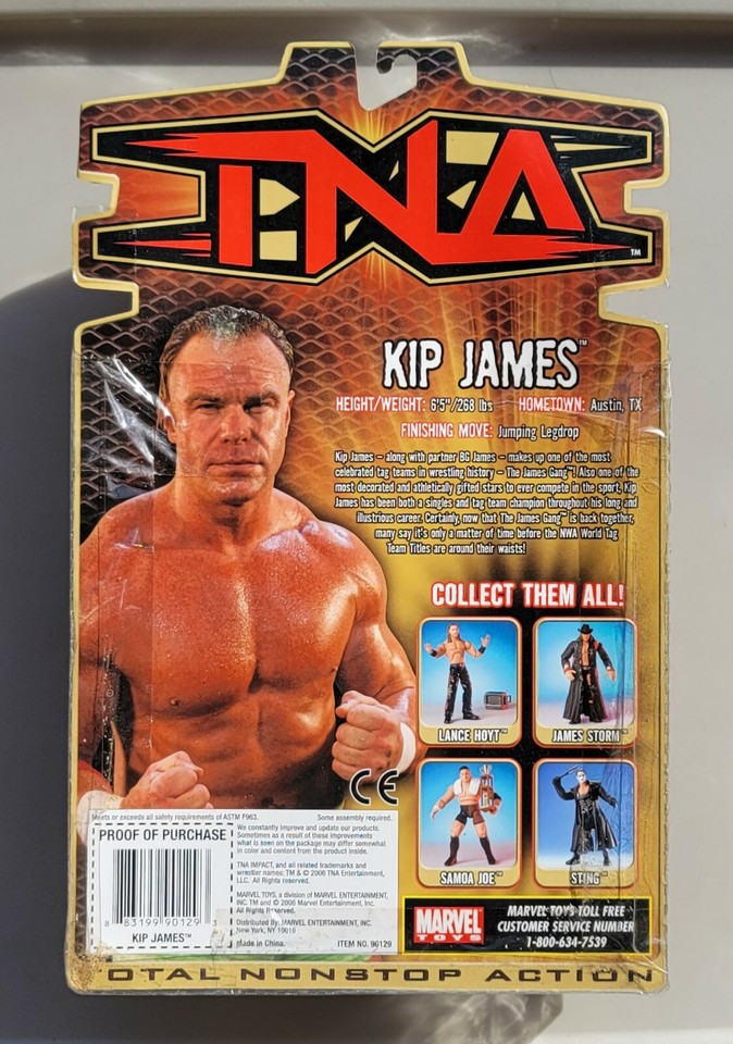 wwe wwf ljn tna classic superstars kip james w/bell accessory wrestling ...