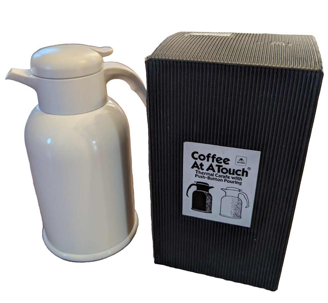 Allgo H-100 1 Liter Coffee Thermos Pitcher Glossy White NEW NOS Carafe ...